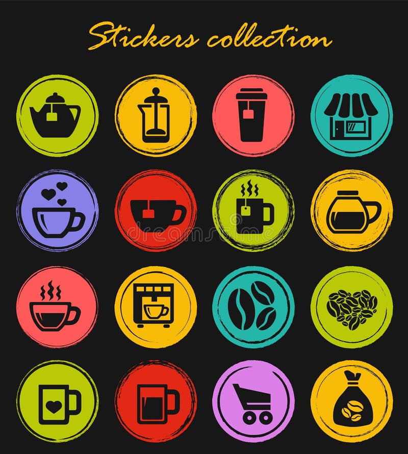Coffee icons set stock illustration. Illustration of cake - 246878778