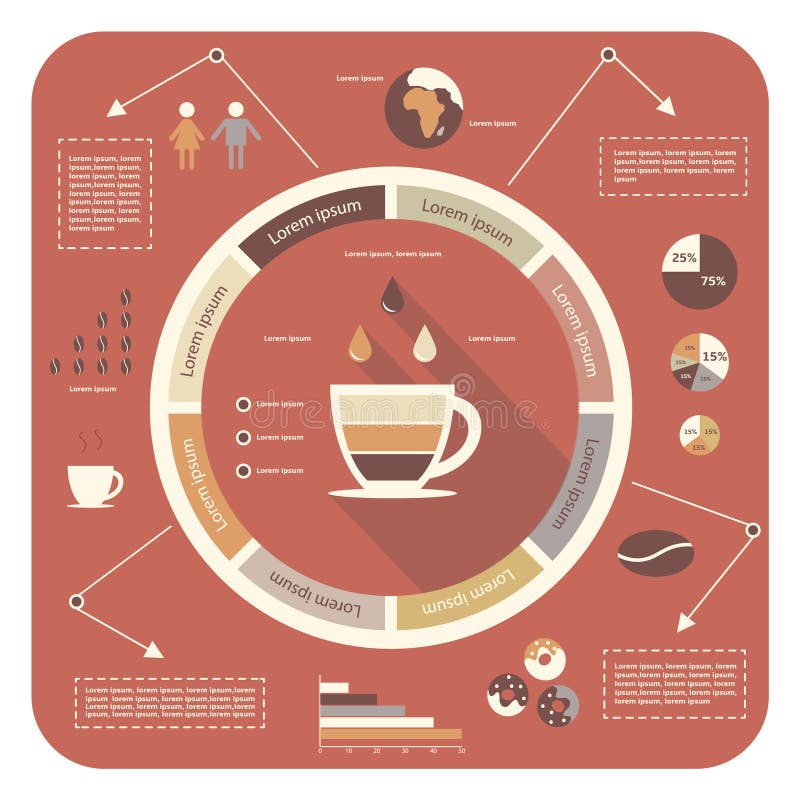 Coffee infographic stock vector. Illustration of espresso - 38458405