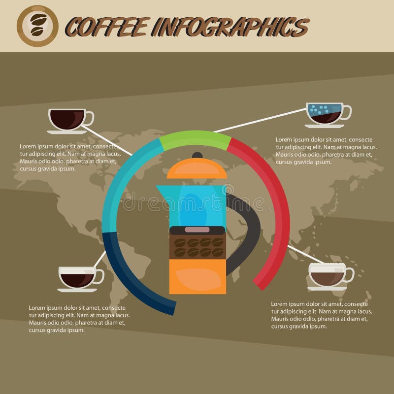Coffee Infographics. Vector Illustration Decorative Design Stock Vector ...