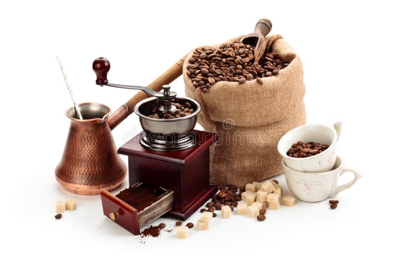 Coffee ingredients. stock photo. Image of aroma, equipment - 52184838