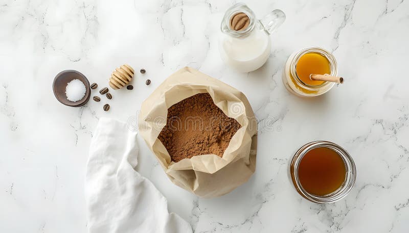 Coffee Ingredients on Marble Stock Photo - Image of clean, coffee ...