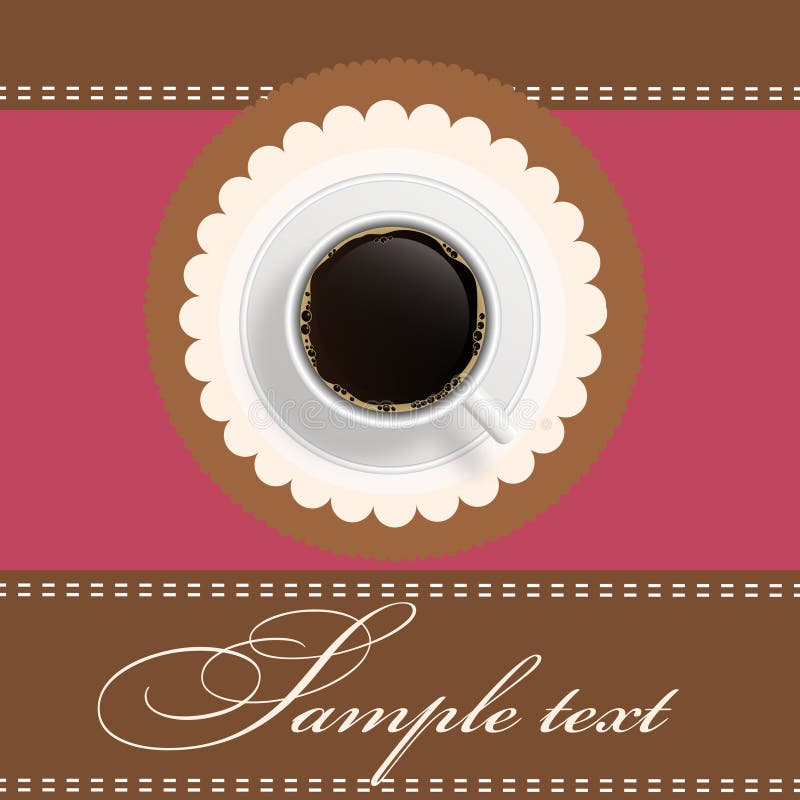 Vector Hand Drawn Coffee Party Invitation Card, Vintage Frame, Cup and ...