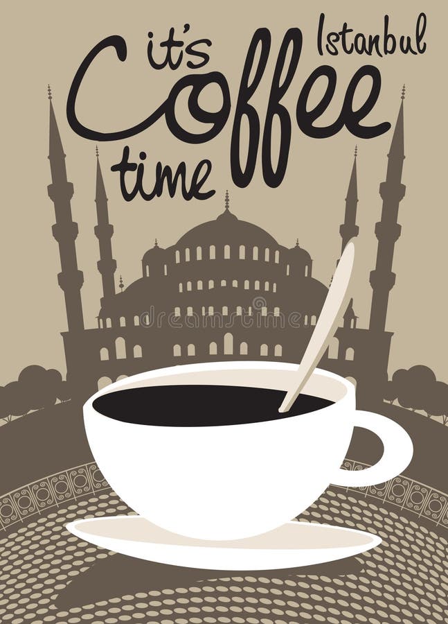 Coffee Istanbul stock vector. Illustration of hagia, agency - 45387556