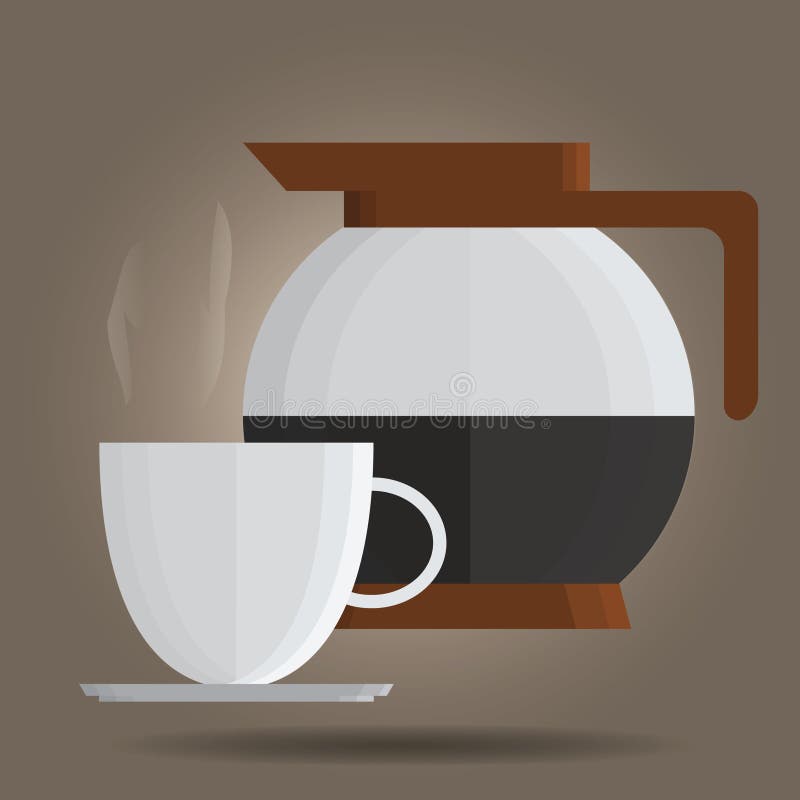 Coffee Jug and Cup. Vector Illustration Decorative Design Stock Vector ...