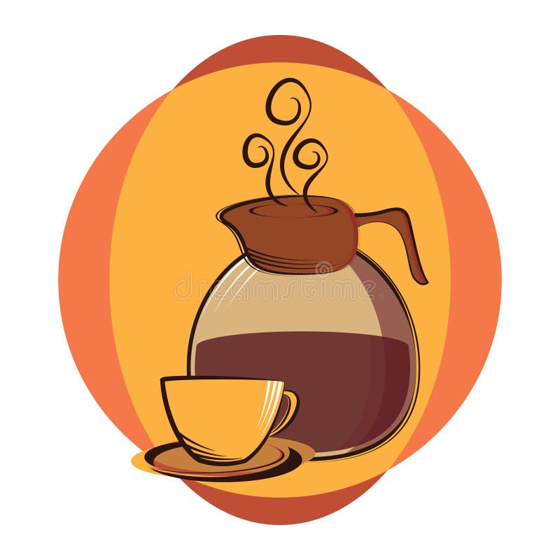 Coffee Jug and Coffee Cup. Vector Illustration Decorative Design Stock ...