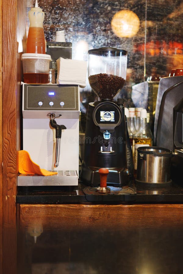 Coffee and Juice Making Equipment in a Bar or Restaurant. Stock Image ...
