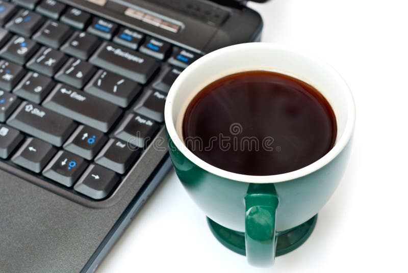Coffee break stock image. Image of keyboard, laptop, connect - 8312131
