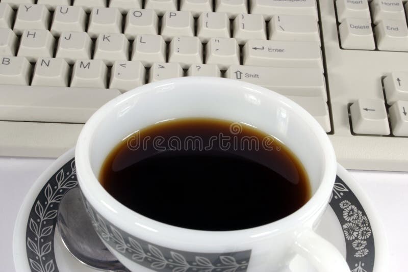 Coffee and keyboard stock photo. Image of button, business - 1614088