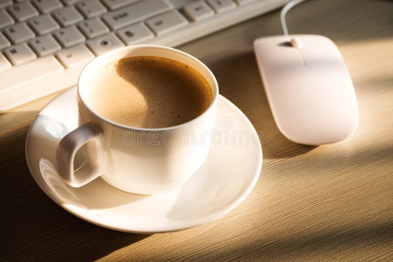 Coffee and keyboard stock image. Image of equipment, connect - 55446879