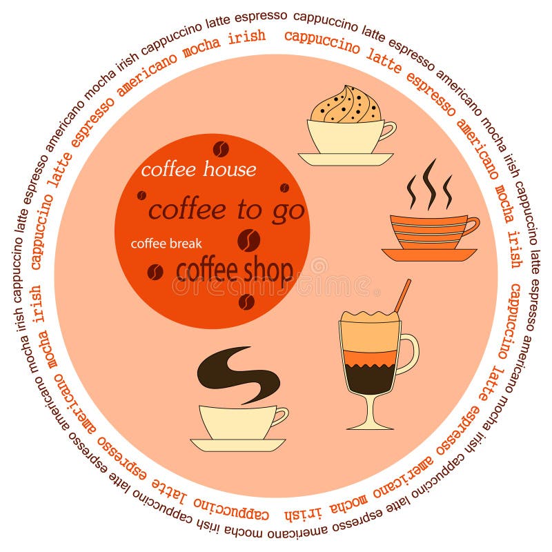 Coffee label for cafe stock vector. Illustration of contour - 70707895