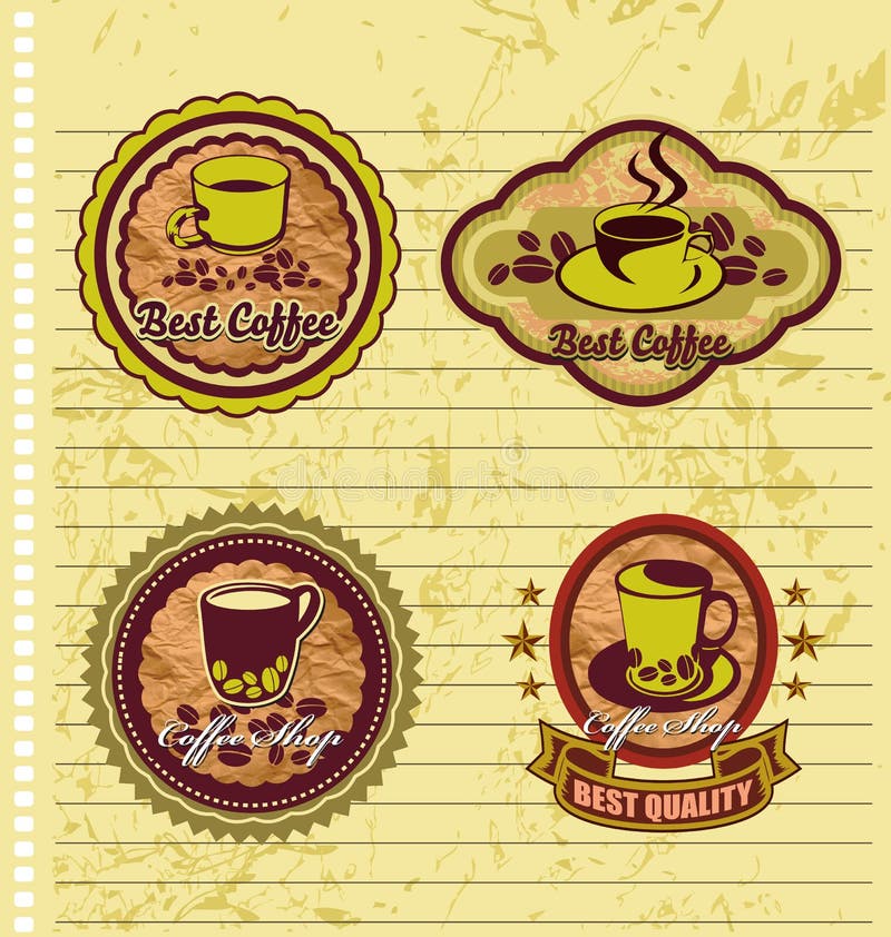 Coffee label stock vector. Illustration of insignia, round - 31676890