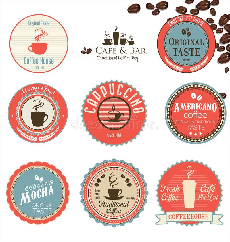 Coffee labels collection stock illustration. Illustration of roast ...