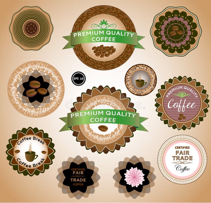 Coffee labels. stock vector. Illustration of chalk, elements - 47291209