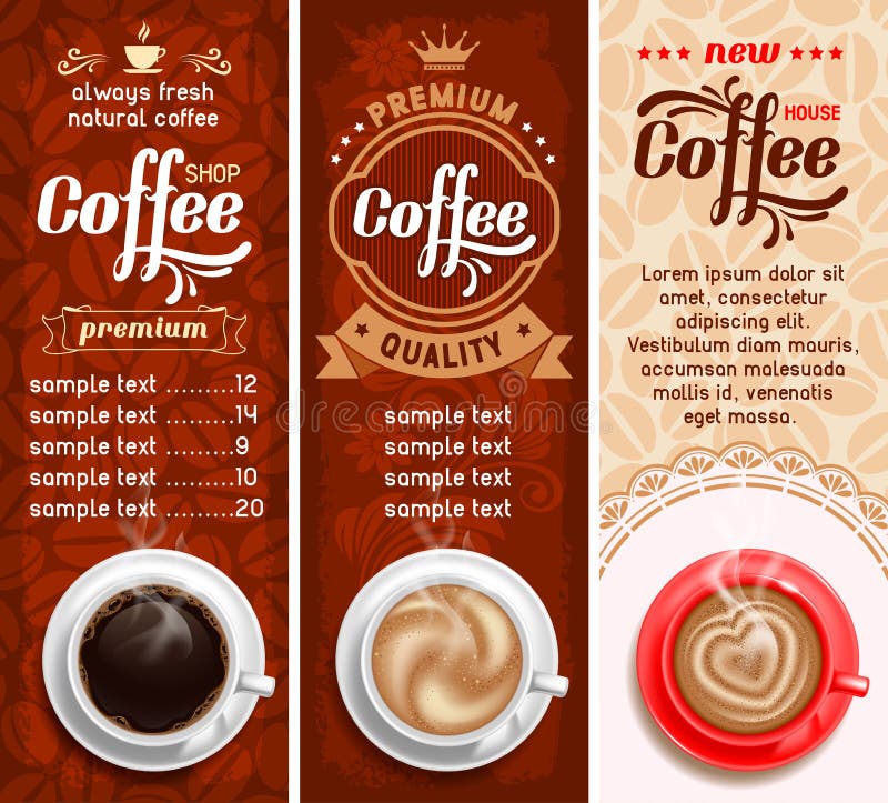 Types of coffee stock vector. Illustration of label, abstract - 26210412