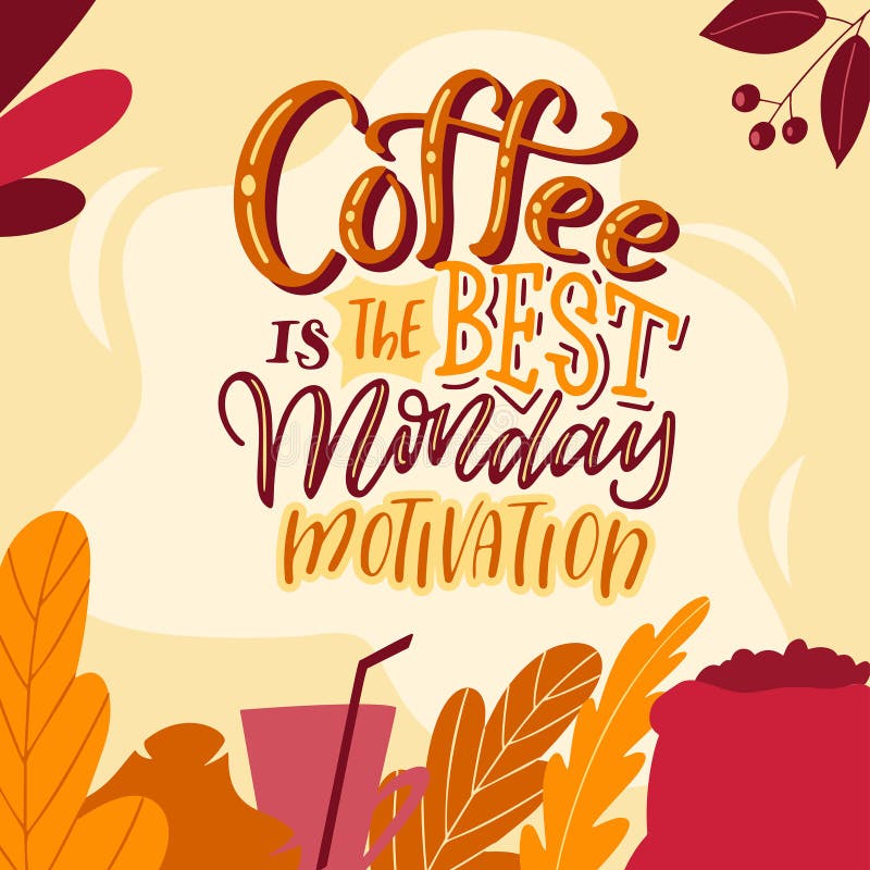 Coffee Landing Page. Drink Motivation Typography Poster. Lettering ...