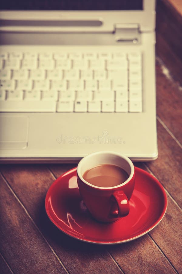 Coffee and laptop stock photo. Image of copy, milk, coffee - 38934756