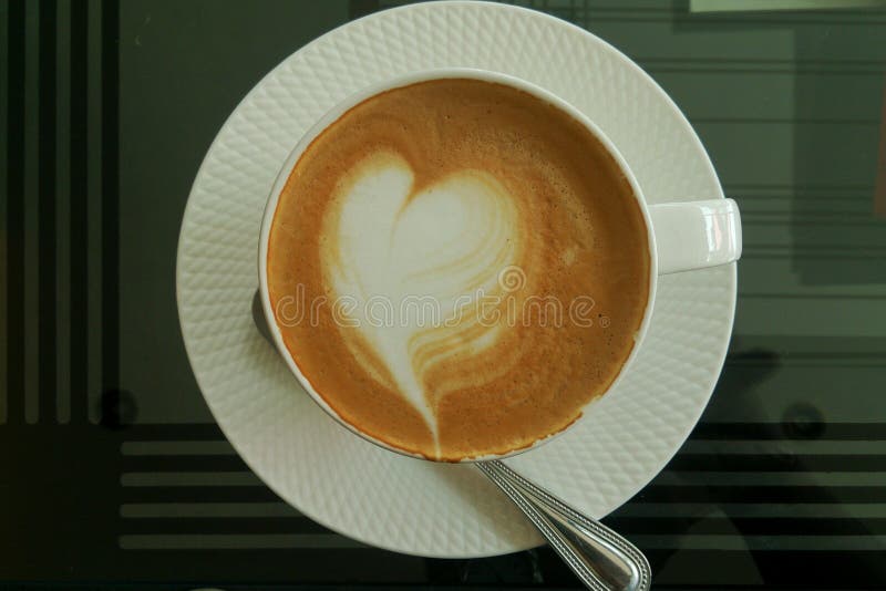 Coffee Late Art in the Morning Stock Photo - Image of late, topviwe ...