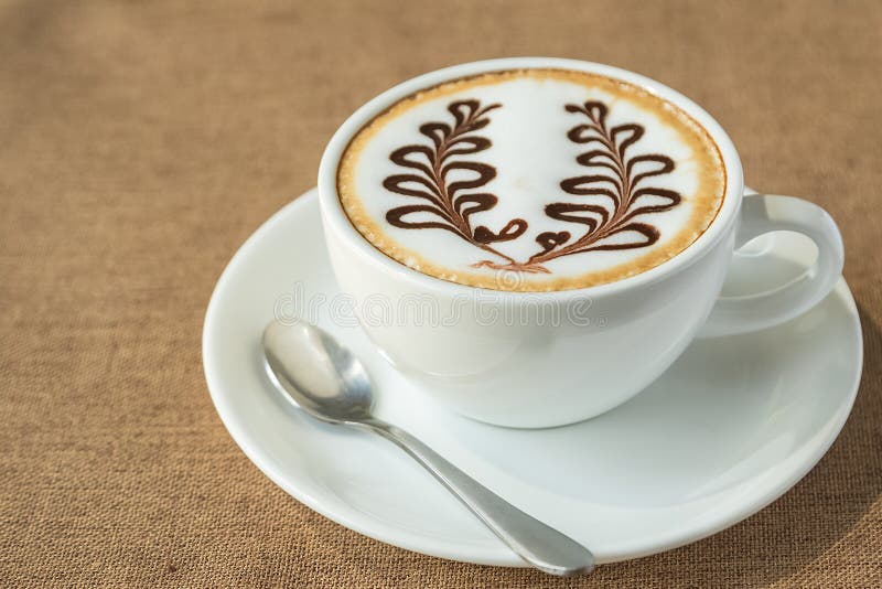 Coffee Latte Art in Coffee Shop Stock Photo - Image of cappuchino ...