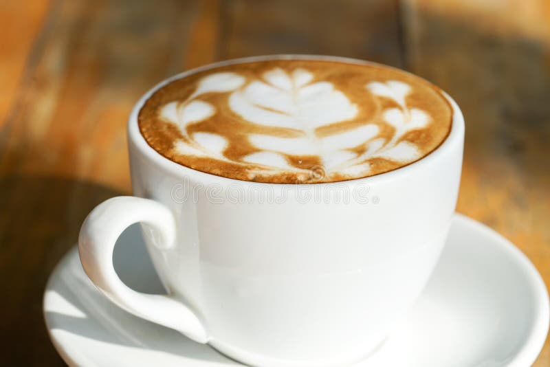 Coffee Latte Art in Coffee Shop Stock Image - Image of aroma, barista ...