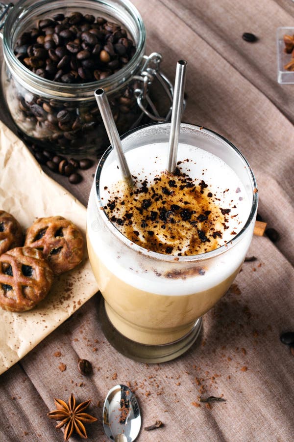 Coffee Latte with Chocolate Stock Photo - Image of morning, espresso ...