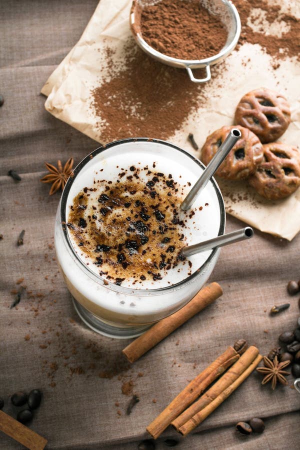 Coffee Latte with Chocolate Sprinkles Stock Photo - Image of espresso ...