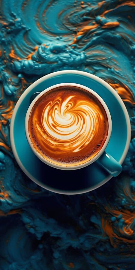 Coffee Latte with a Swirled Pattern in the Top of the Latte Foam ...