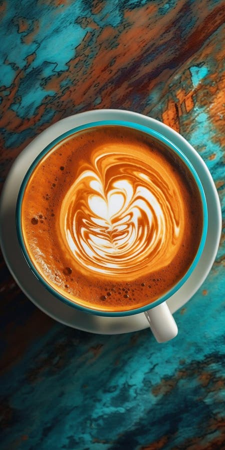 Coffee Latte with a Swirled Pattern in the Top of the Latte Foam ...