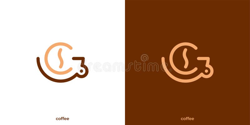 Simple Coffee Logo. Coffee Cup and Letter C Initials with Minimalist ...
