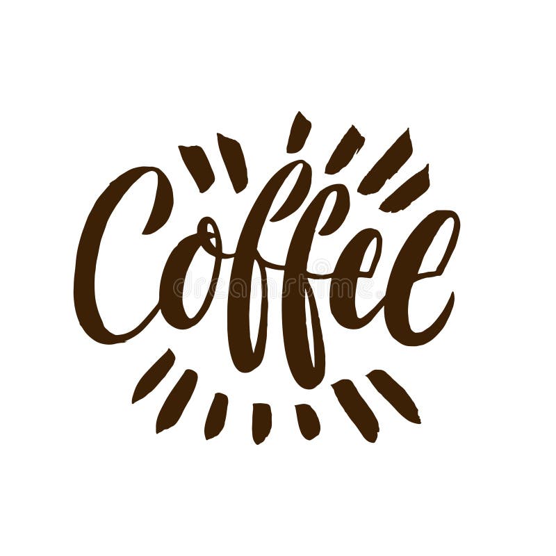 Coffee Lettering Poster. Brown Letters on White Background Stock Vector ...