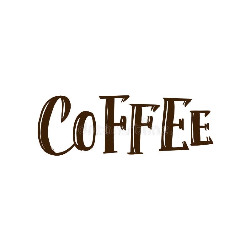 Coffee Lettering Poster. Brown Letters on White Background Stock Vector ...