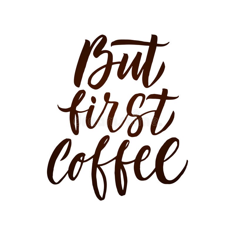 Coffee Lettering Poster. Brown Letters on White Background Stock Vector ...