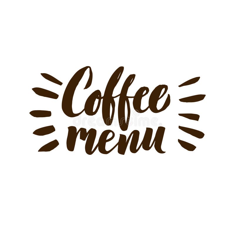 Coffee Lettering Poster. Brown Letters on White Background. Stock ...