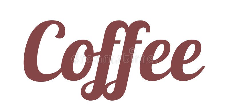 Coffee Lettering or Typography Features the Text with Coffee-related ...