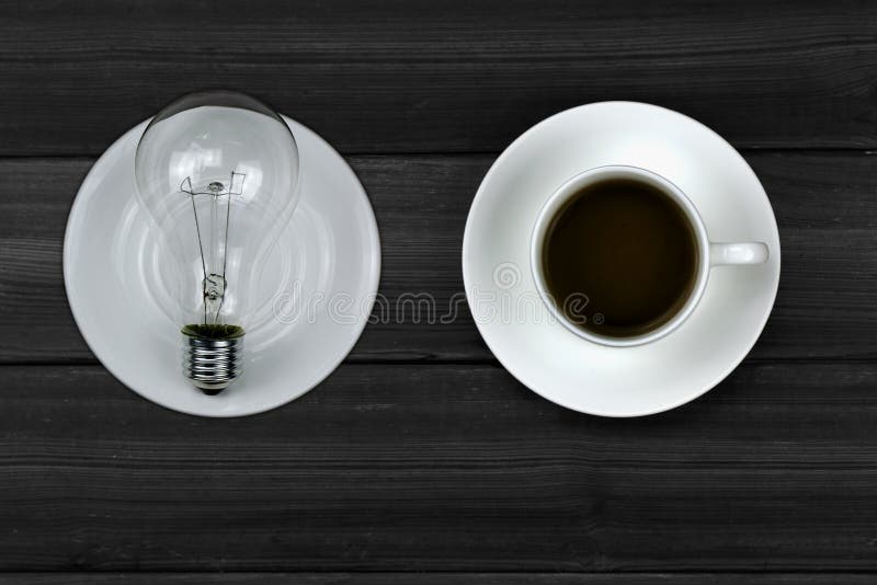 Coffee and light bulbs stock photo. Image of collision - 70838836