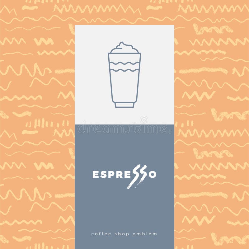 Coffee Line Icon with Abstract Seamless Pattern, Vector Creative ...