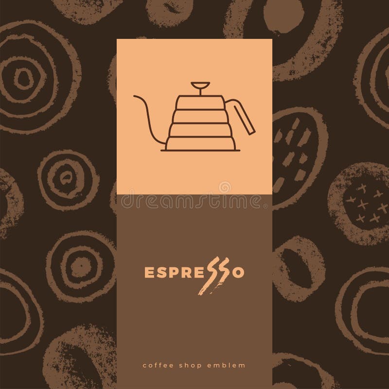 Coffee Line Icon with Abstract Seamless Pattern, Vector Creative ...