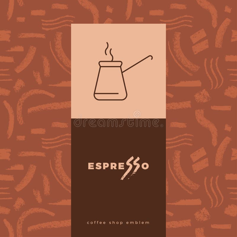 Coffee Line Icon with Abstract Seamless Pattern, Vector Creative ...
