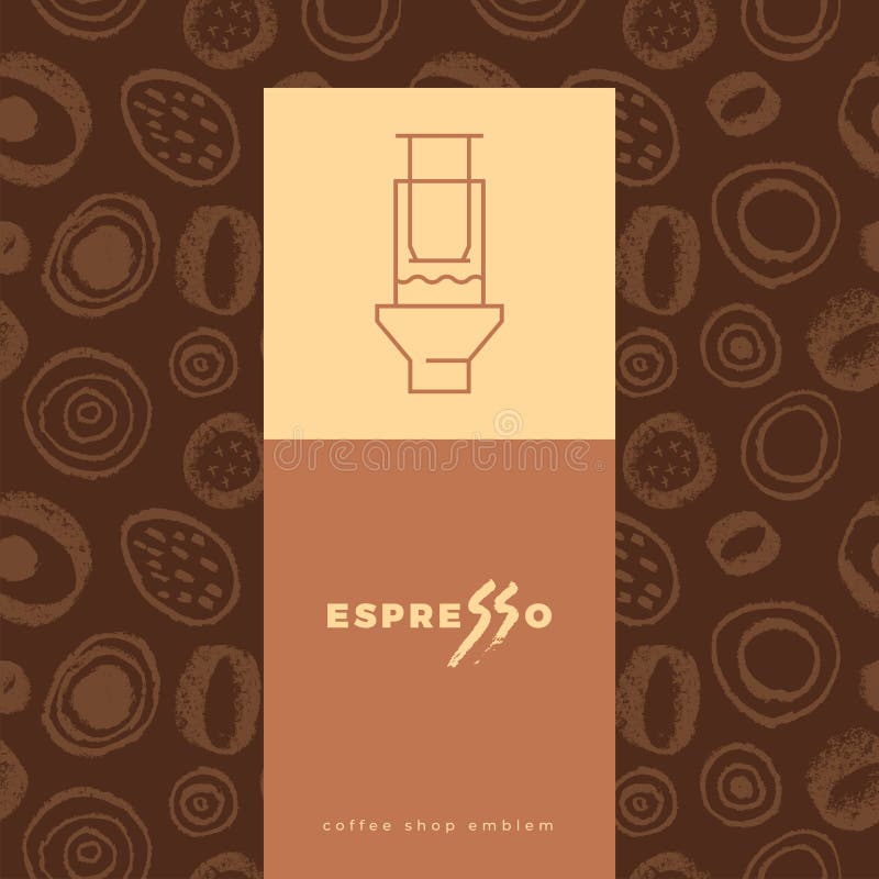 Coffee Line Icon with Abstract Seamless Pattern, Vector Creative ...