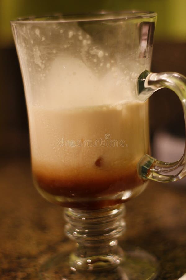 A Coffee Liqueur Drink with Cream Stock Image - Image of beverage, view ...