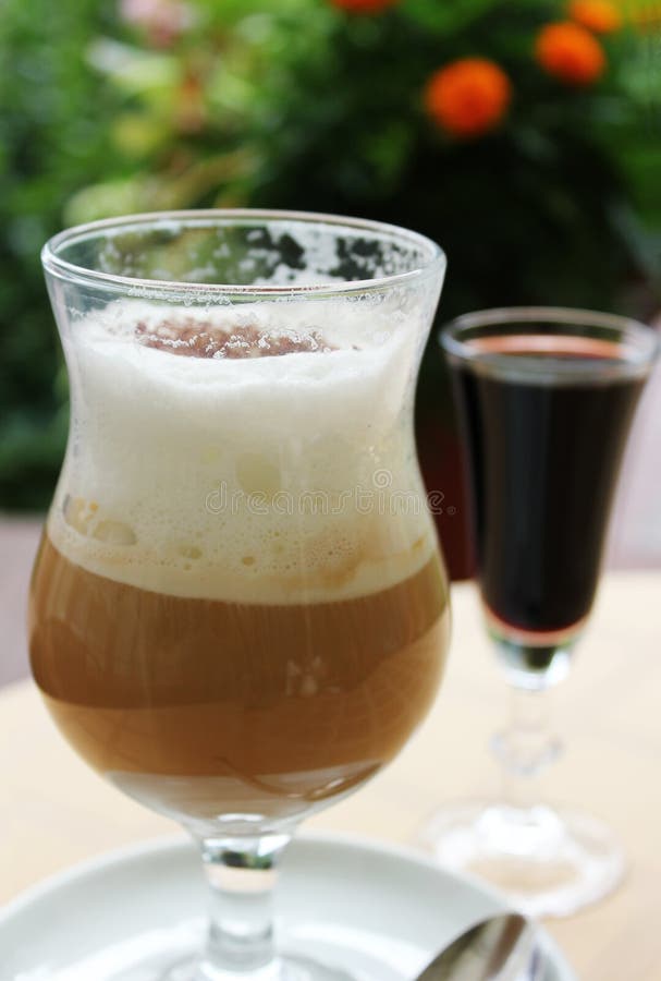 Coffee with liquor stock image. Image of chocolate, cream - 20435263