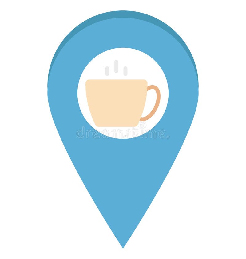 Coffee Location Colored Vector Illustration Stock Vector - Illustration ...