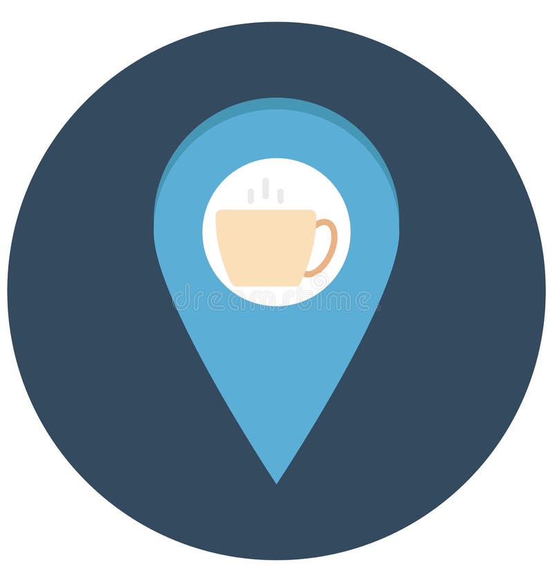 Coffee Location Colored Vector Illustration Stock Vector - Illustration ...