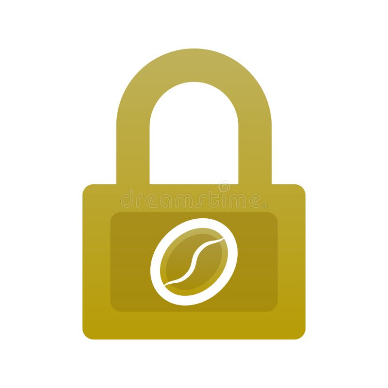 Coffee Lock Logo Design Template Icon Stock Vector - Illustration of ...