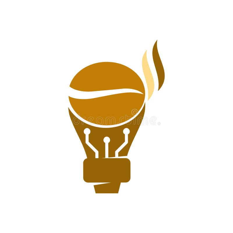 Coffee Logo Bulb Template Icon Illustration Design Isolated Stock ...
