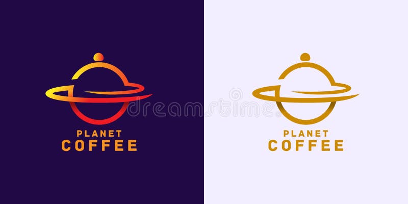 Coffee Logo with Planet As Coffee Concept Identity for Restaurant, Cafe ...