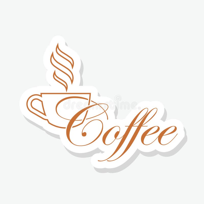 Coffee Logo Sticker Isolated on White Background Stock Vector ...