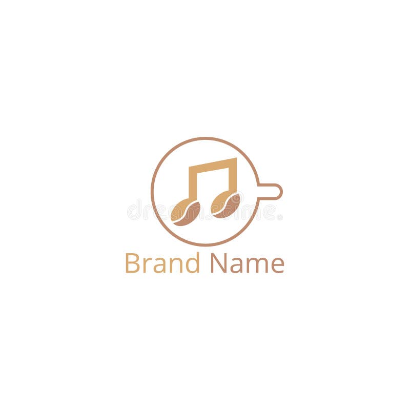 Coffee Logo Template Design, Musical Notes and Cups Stock Vector ...