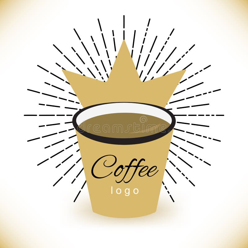 Coffee Logo Template with Stylized Cup Stock Vector - Illustration of ...