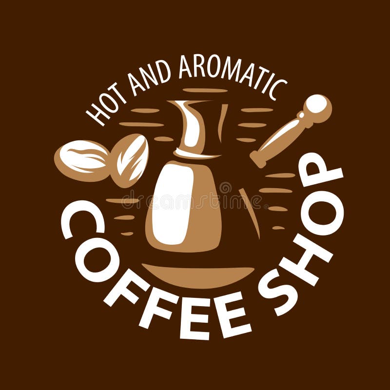 Coffee Logo. Vector Illustration on Brown Background Stock Vector ...