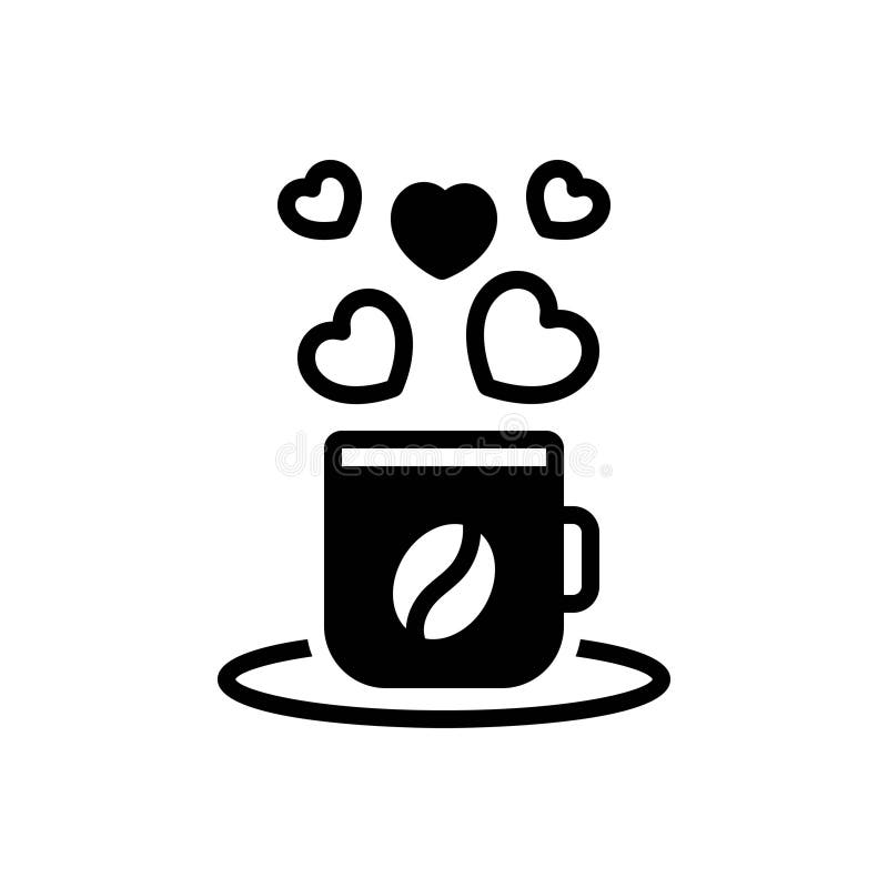Black Solid Icon for Coffee Love, Caffeine and Beverage Stock Vector - Illustration of ...